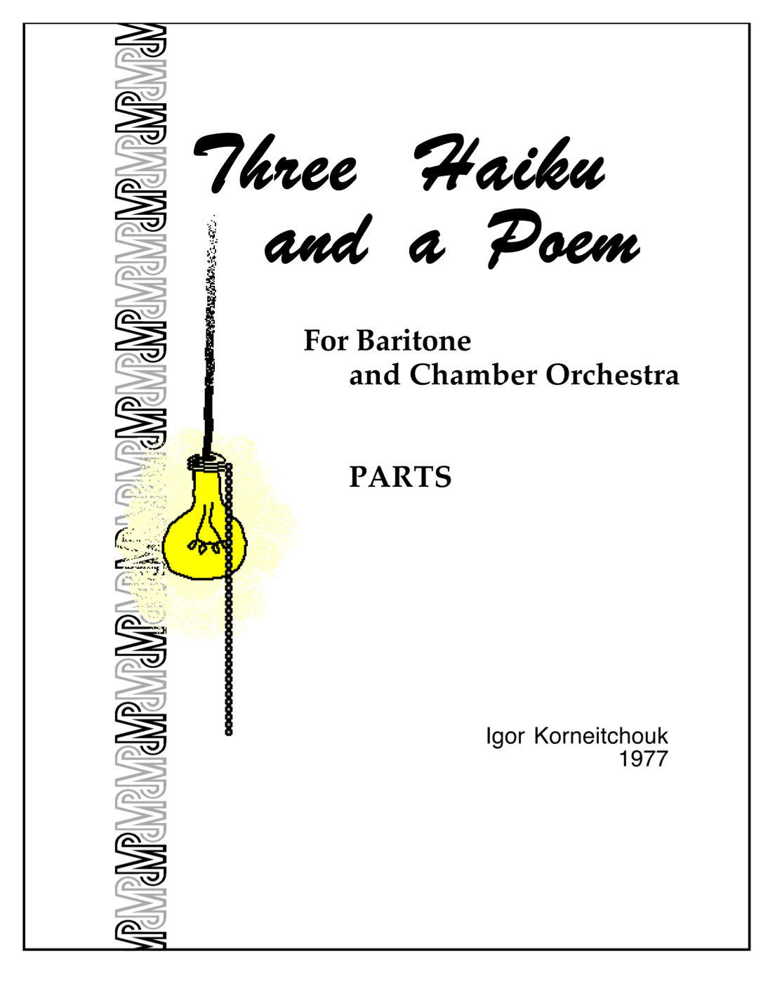 Three Haiku and a Poem (Parts only) by Igor Korneitchouk Sheet Music ...