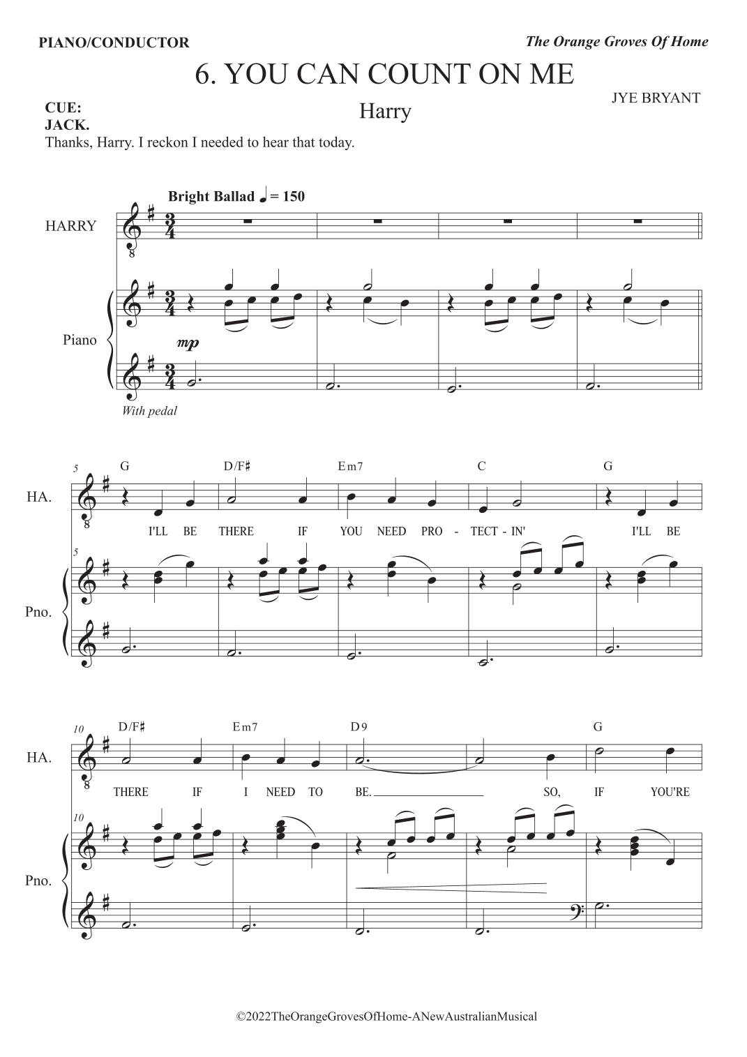 You Can Count On Me by JYE BRYANT Sheet Music for Piano & Vocal at ...