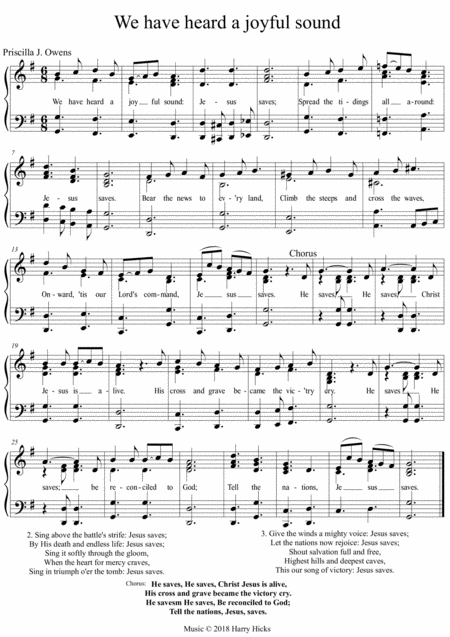 We have heard a joyful sound. A new tune to a wonderful old hymn. by ...
