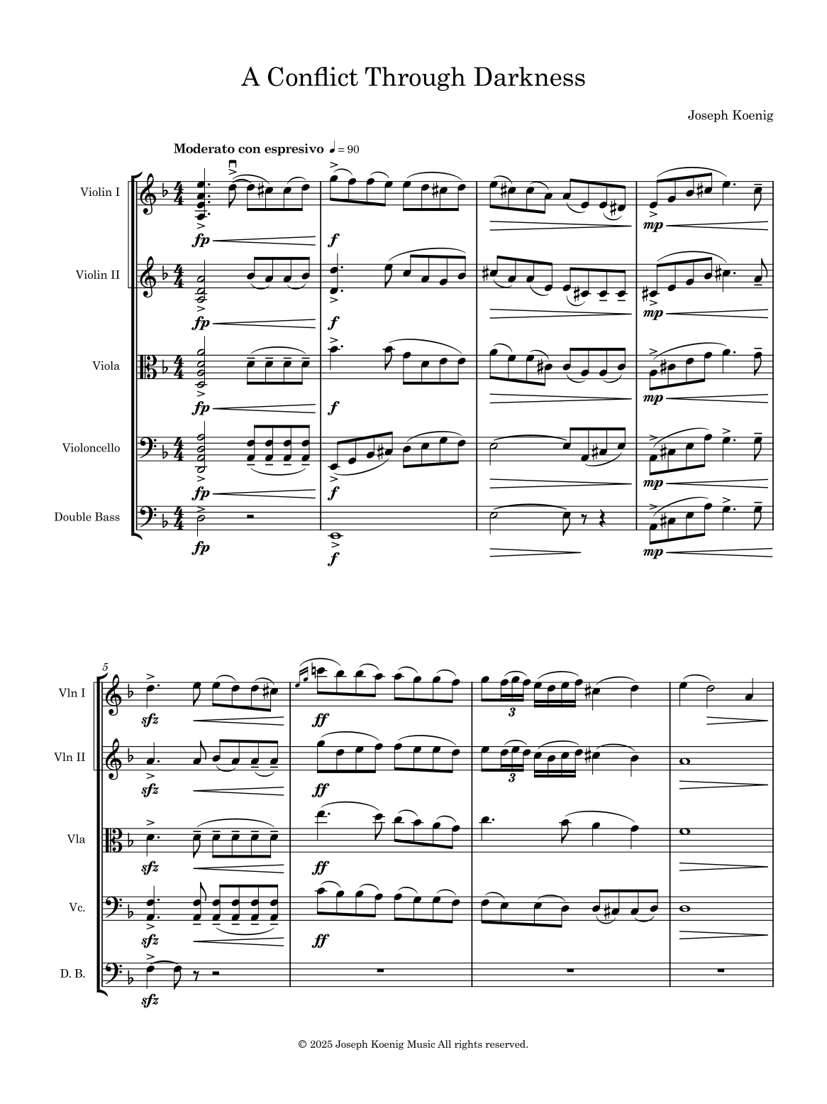 A Conflict Through Darkness by Joseph Koenig Sheet Music for Orchestra ...