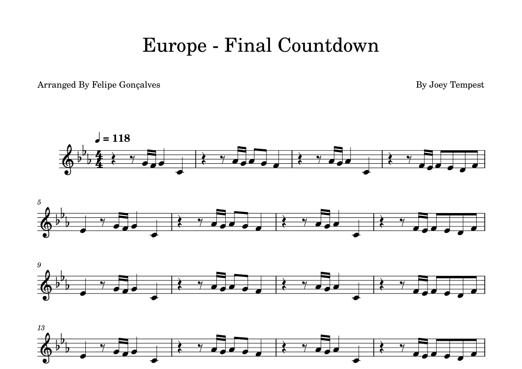 Final Countdown (arr. Felipe Gonçalves) by Europe Sheet Music for Organ ...