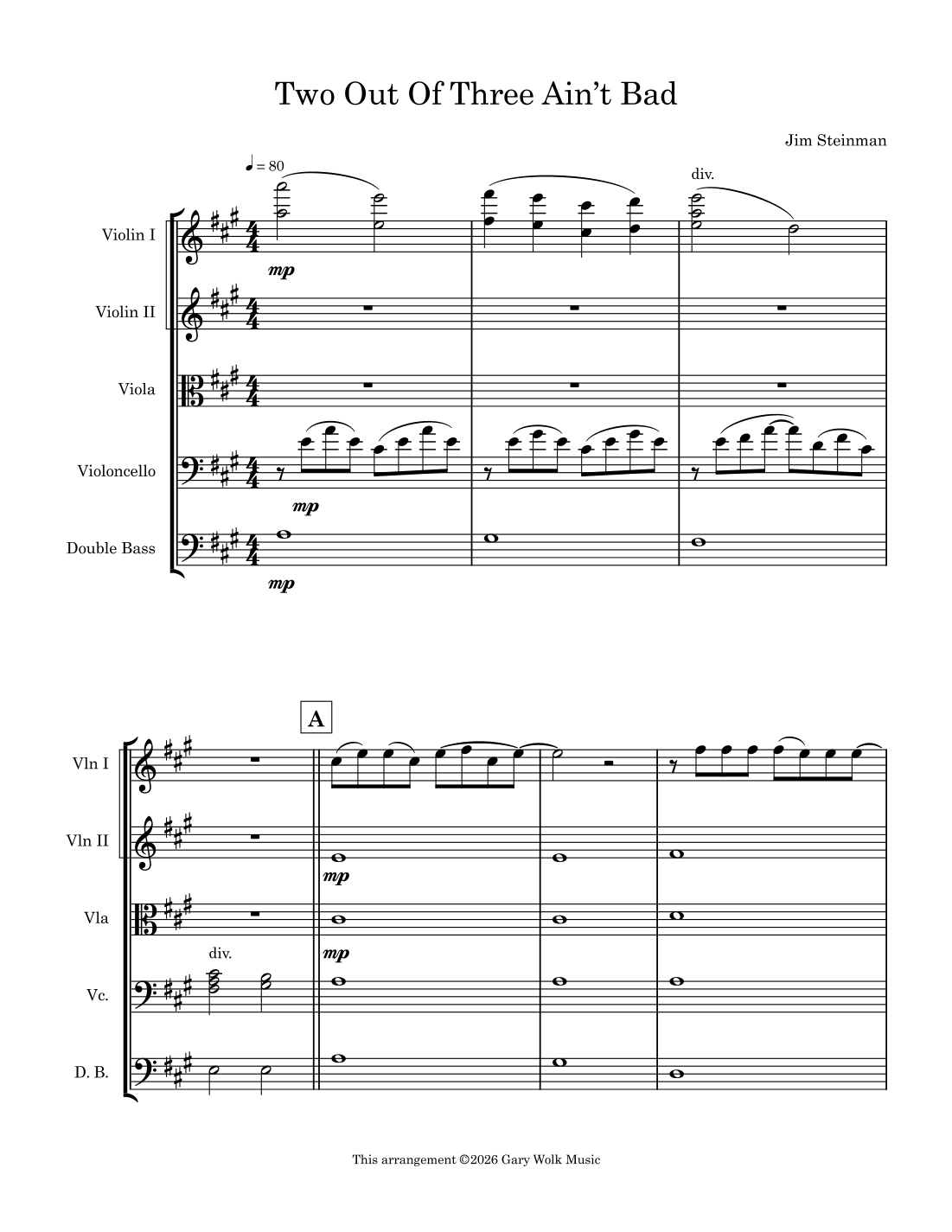 Two Out Of Three Ain't Bad (arr. Gary Wolk) by Meat Loaf Sheet Music ...