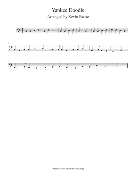 Yankee Doodle (Easy key of C) - Trombone (arr. Kevin Busse) by Kevin ...