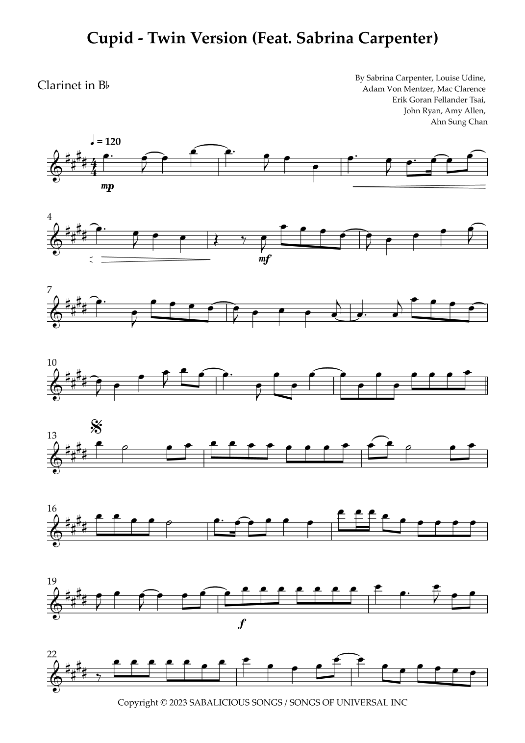 Cupid - Twin Version (Feat. Sabrina Carpenter) (arr. Wesley S. SIlva ...