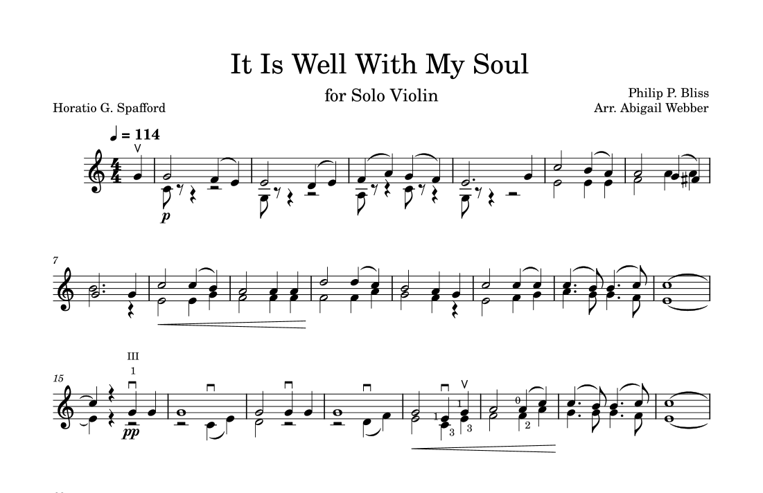 It Is Well With My Soul (arr. Abigail Webber) by Philip P. Bliss Sheet Music for Violin Solo at ...