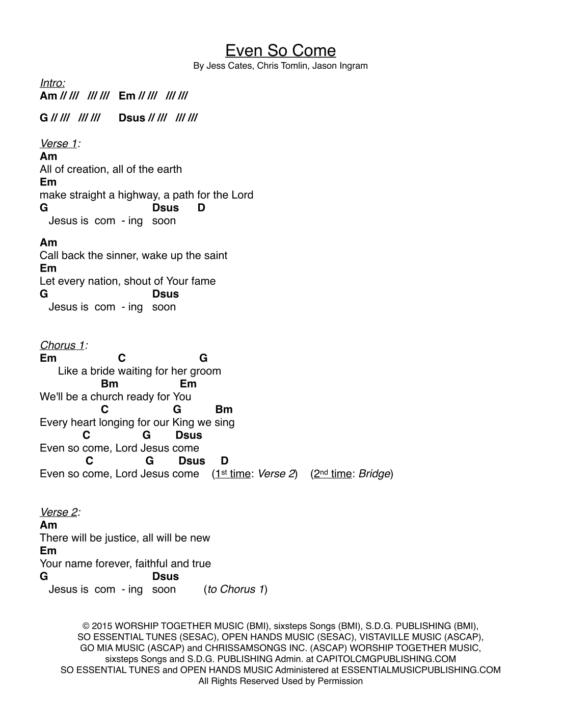 Even So Come (Come Lord Jesus) (arr. Pamela Tucker) by Kristian ...