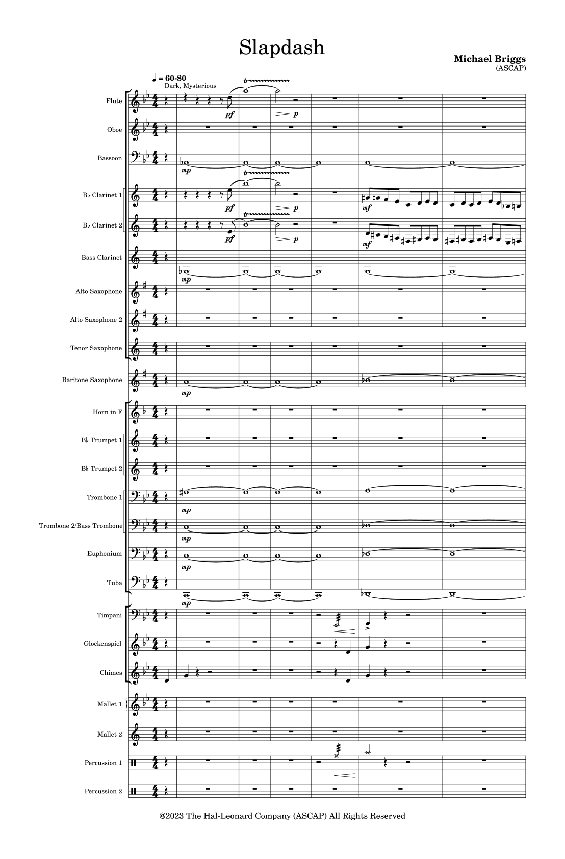 Slapdash Sheet Music | Michael Briggs | Concert Band