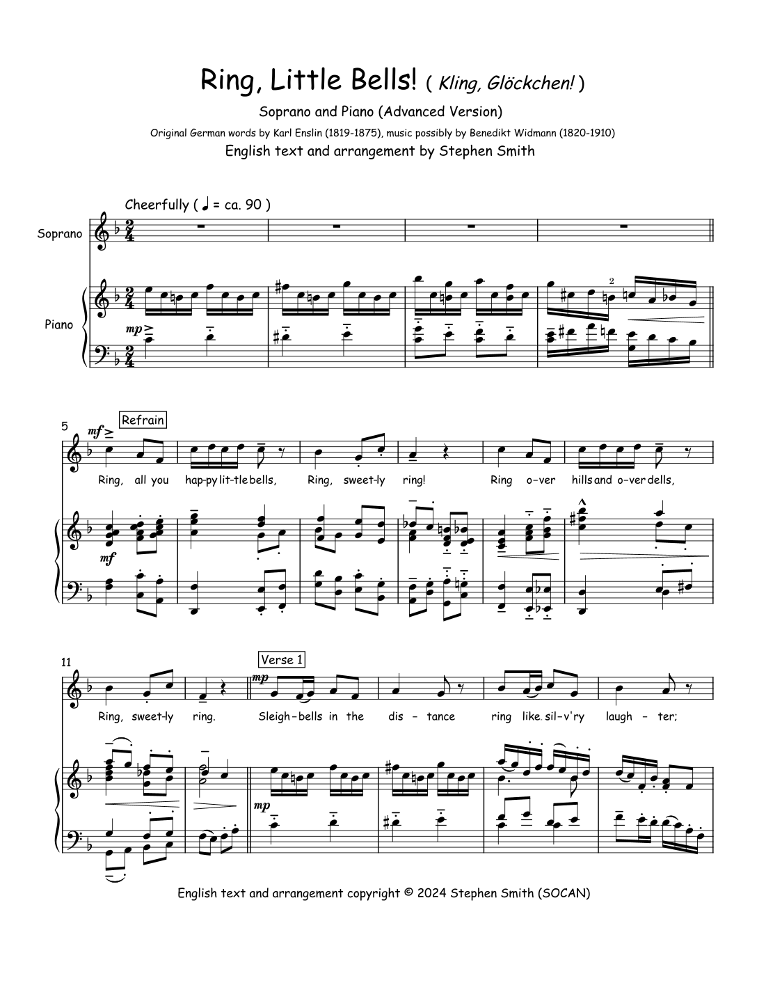 Ring, Little Bells! (Advanced Version) (arr. Stephen Smith) by Benedikt ...