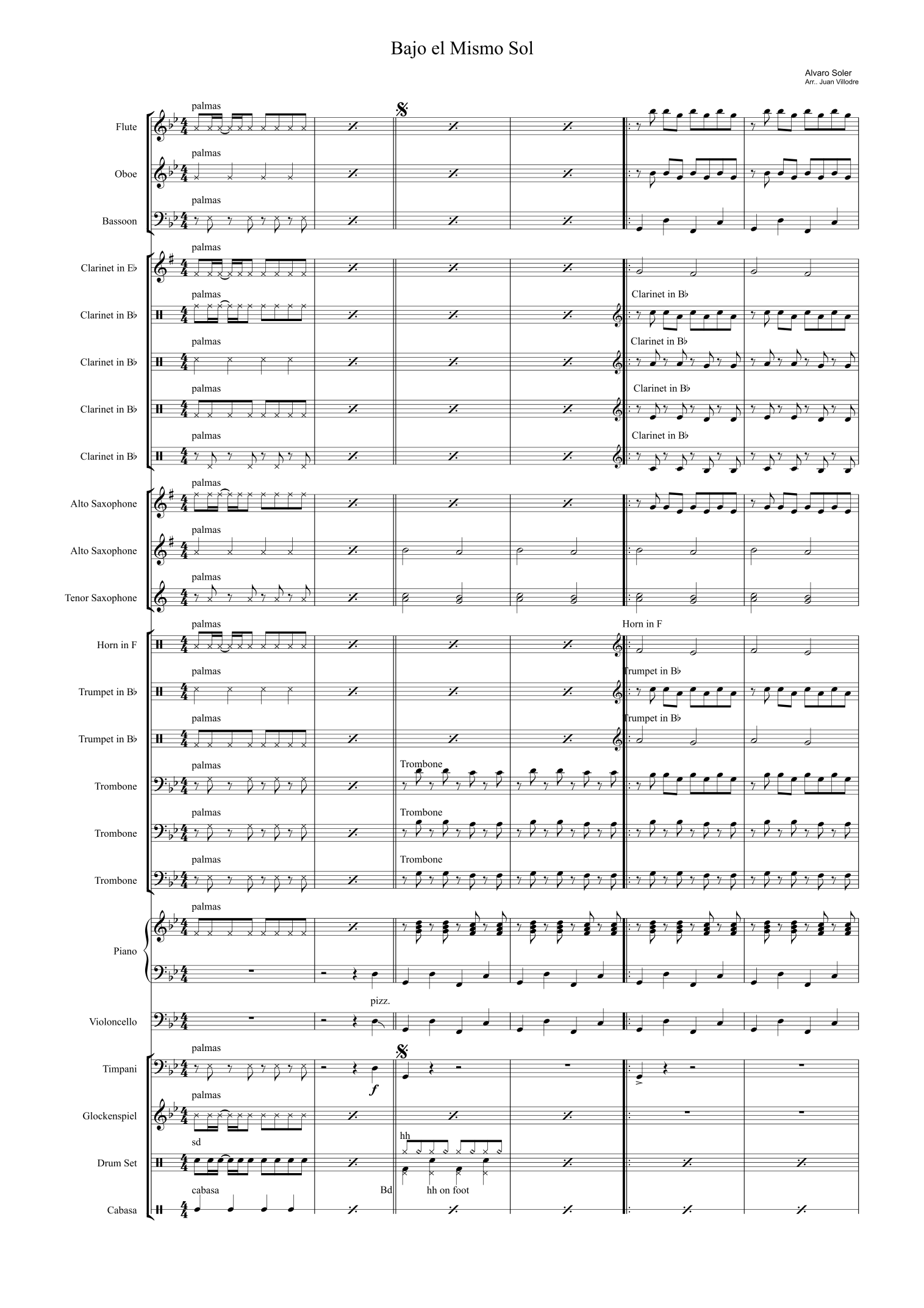 El Mismo Sol (arr. Juan Villodre) by Alvaro Soler Sheet Music for ...