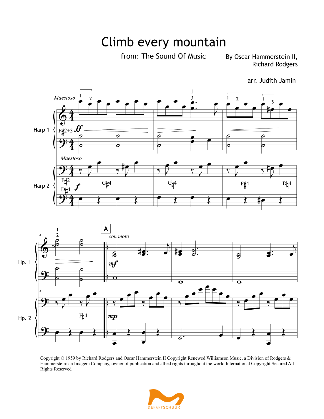 Climb Ev'ry Mountain (arr. DE HARPSCHUUR | J. Jamin by Margery McKay ...