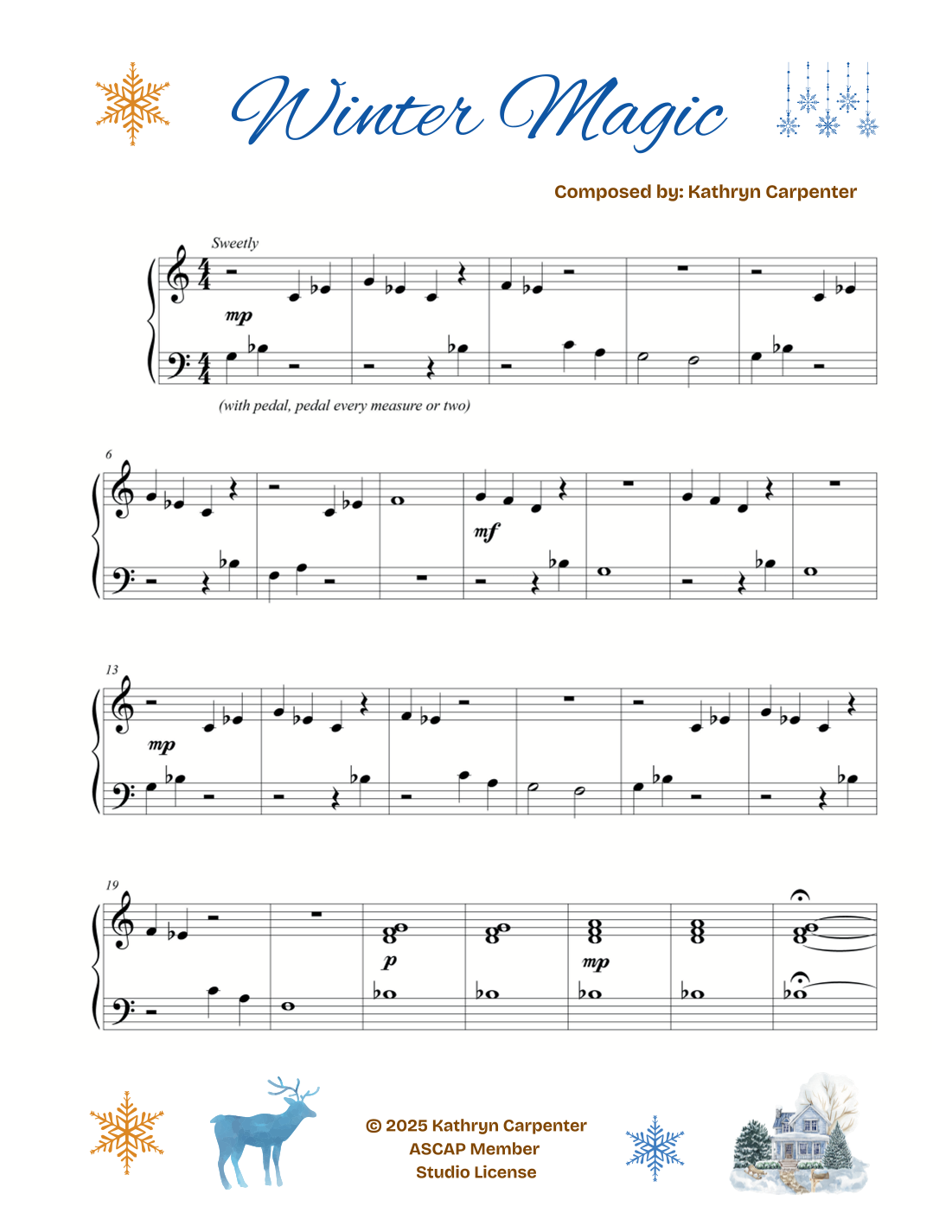 "Winter Magic" (Easy Piano) by Kathryn Carpenter Sheet Music for Easy ...