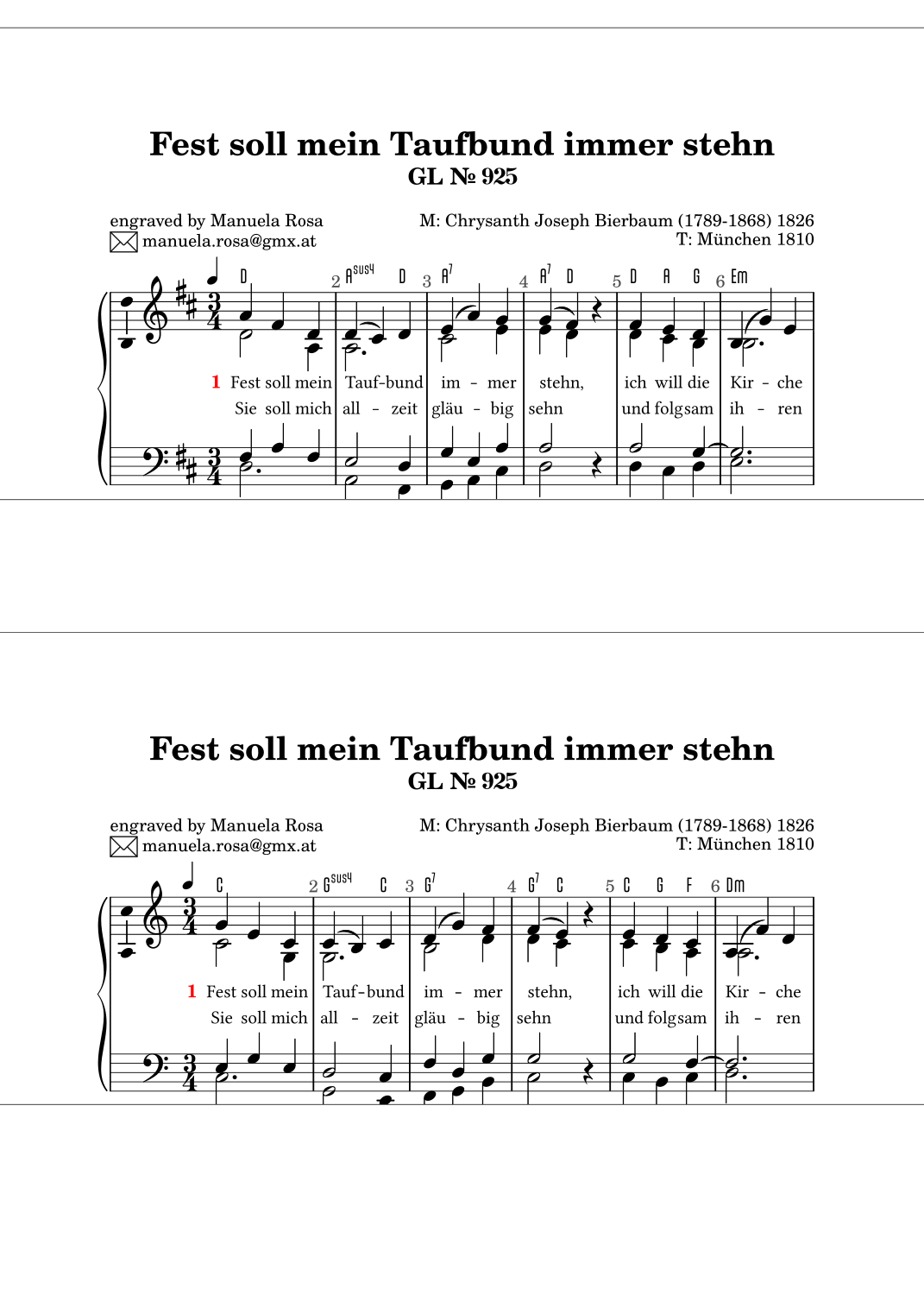 Fest Soll Mein Taufbund Immer Stehn