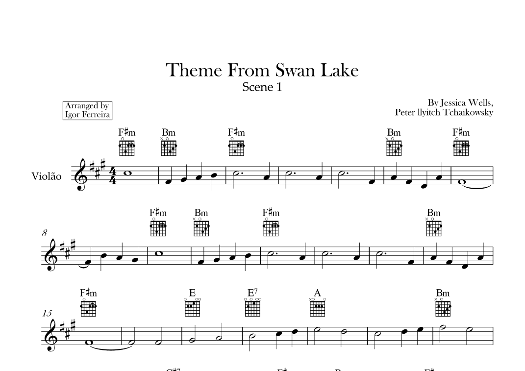 Theme From Swan Lake (arr. Igor Ferreira) by Peter Ilyich Tchaikovsky ...