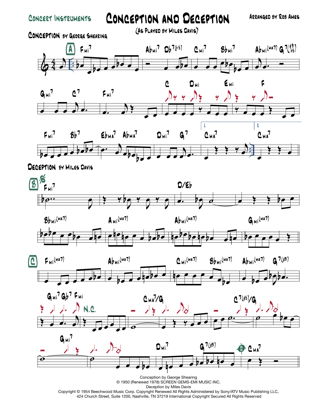 Medley: Conception with Deception (arr. Rob Ames) by Rob Ames Sheet ...
