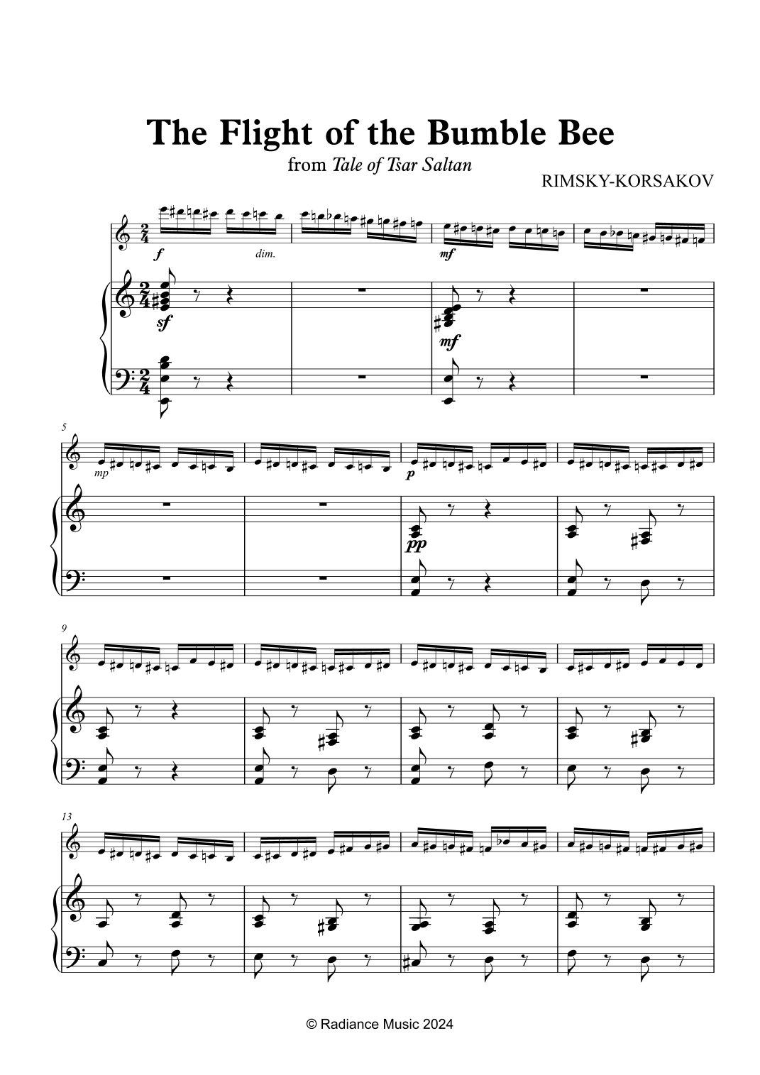 [Piano accompaniment] The Flight of the Bumble Bee from Graded Music ...