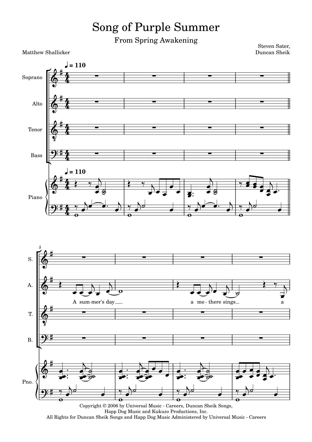 The Song Of Purple Summer (arr. Matthew Shallicker) by Amy Forsyth Rise ...