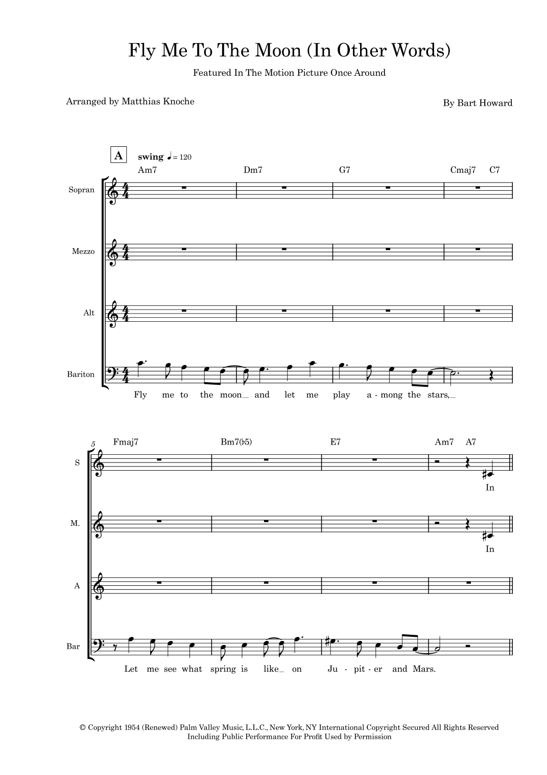 Fly Me To The Moon (In Other Words) (arr. Matthias Knoche) by Tony ...