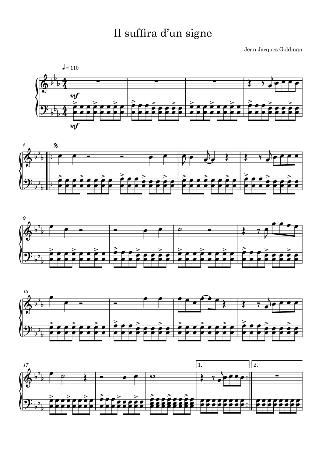 Il Suffira D'un Signe (arr. Harvus Sylvain) by Goldman Jean Jacques ...