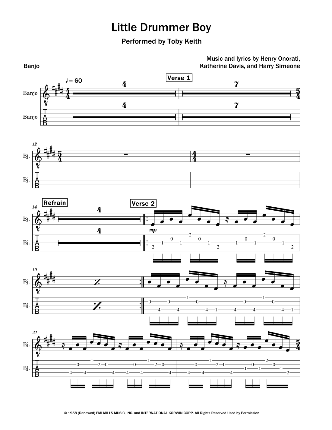 The Little Drummer Boy (arr. David Lartey) by Toby Keith Sheet Music ...