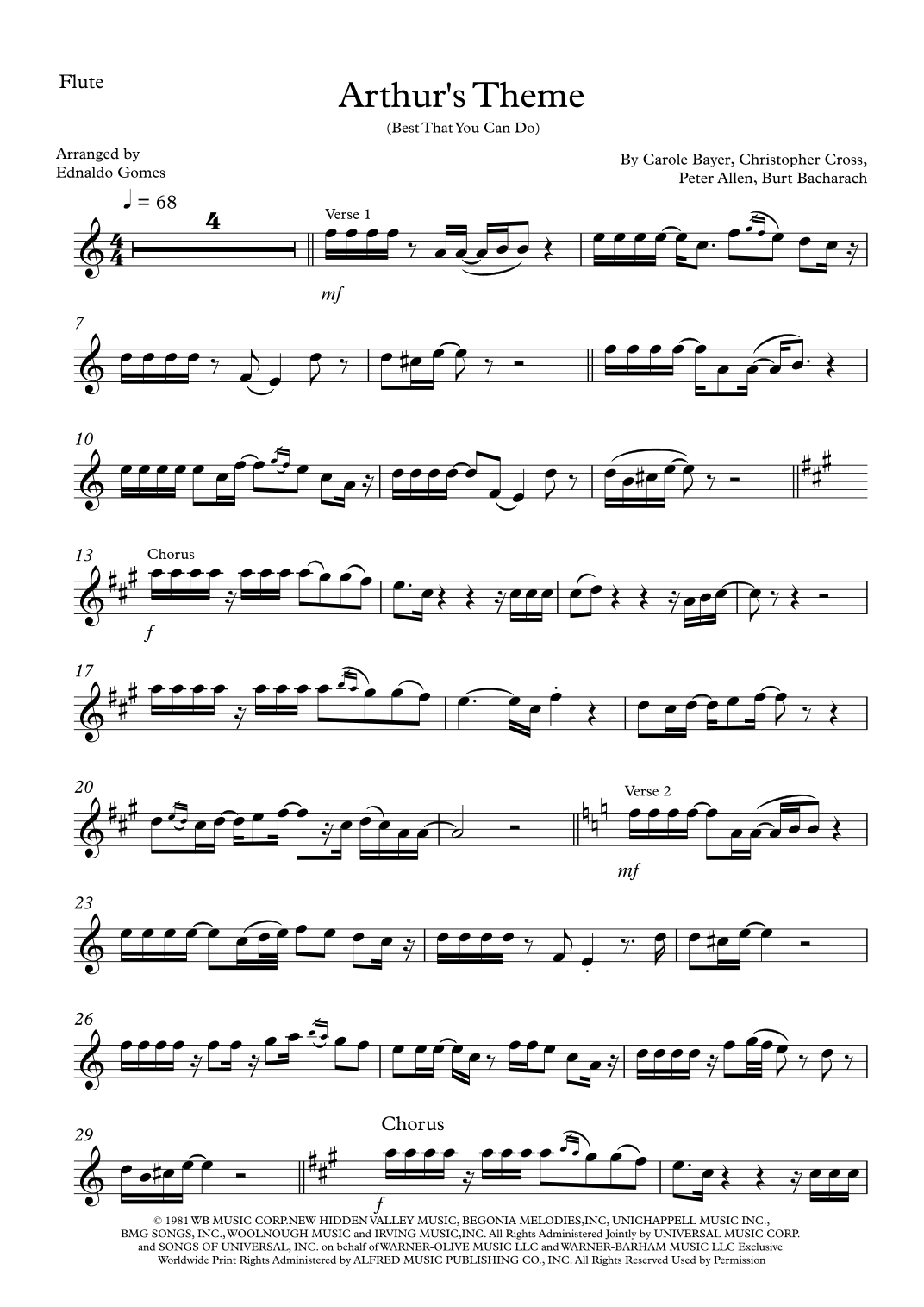 Arthur's Theme (Best That You Can Do) (arr. Ednaldo Gomes by ...