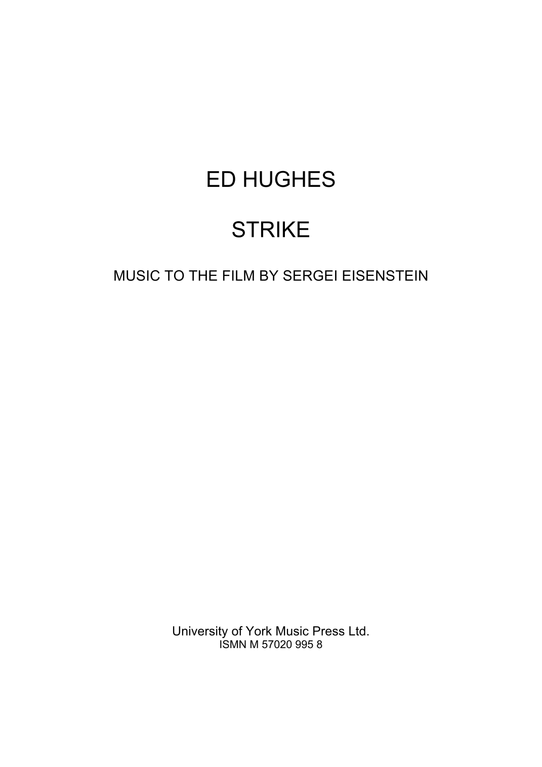 Strike - Score Only by Ed Hughes Sheet Music for Performance Ensemble ...