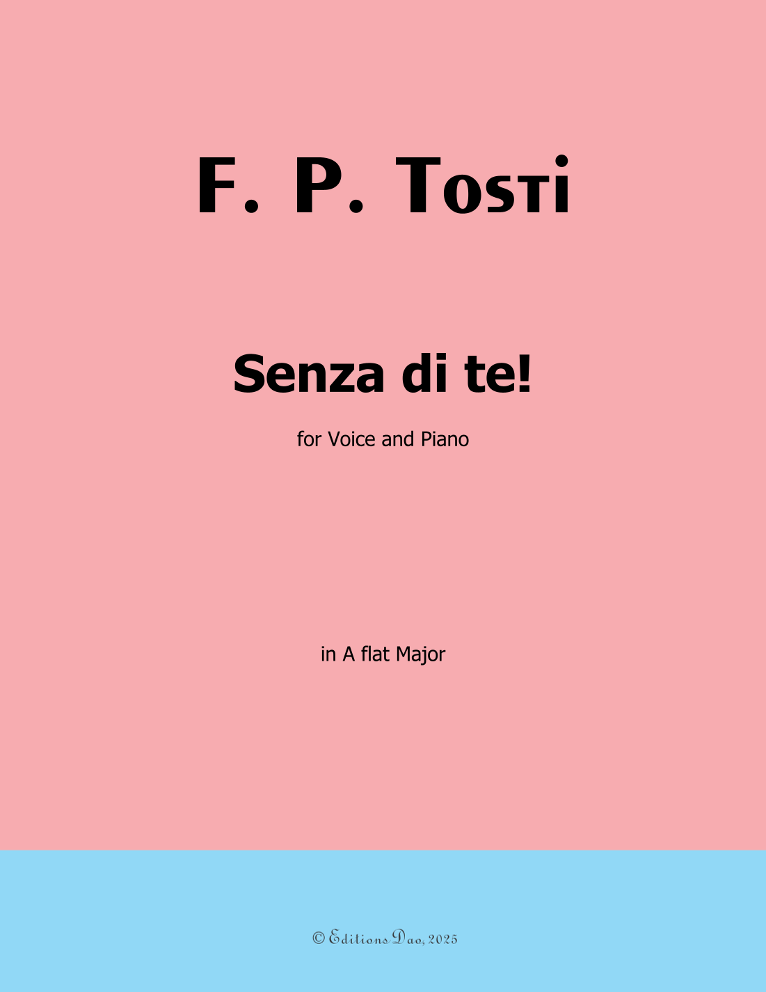 Senza di te! by Francesco Paolo Tosti, in A flat Major (arr. Editions ...