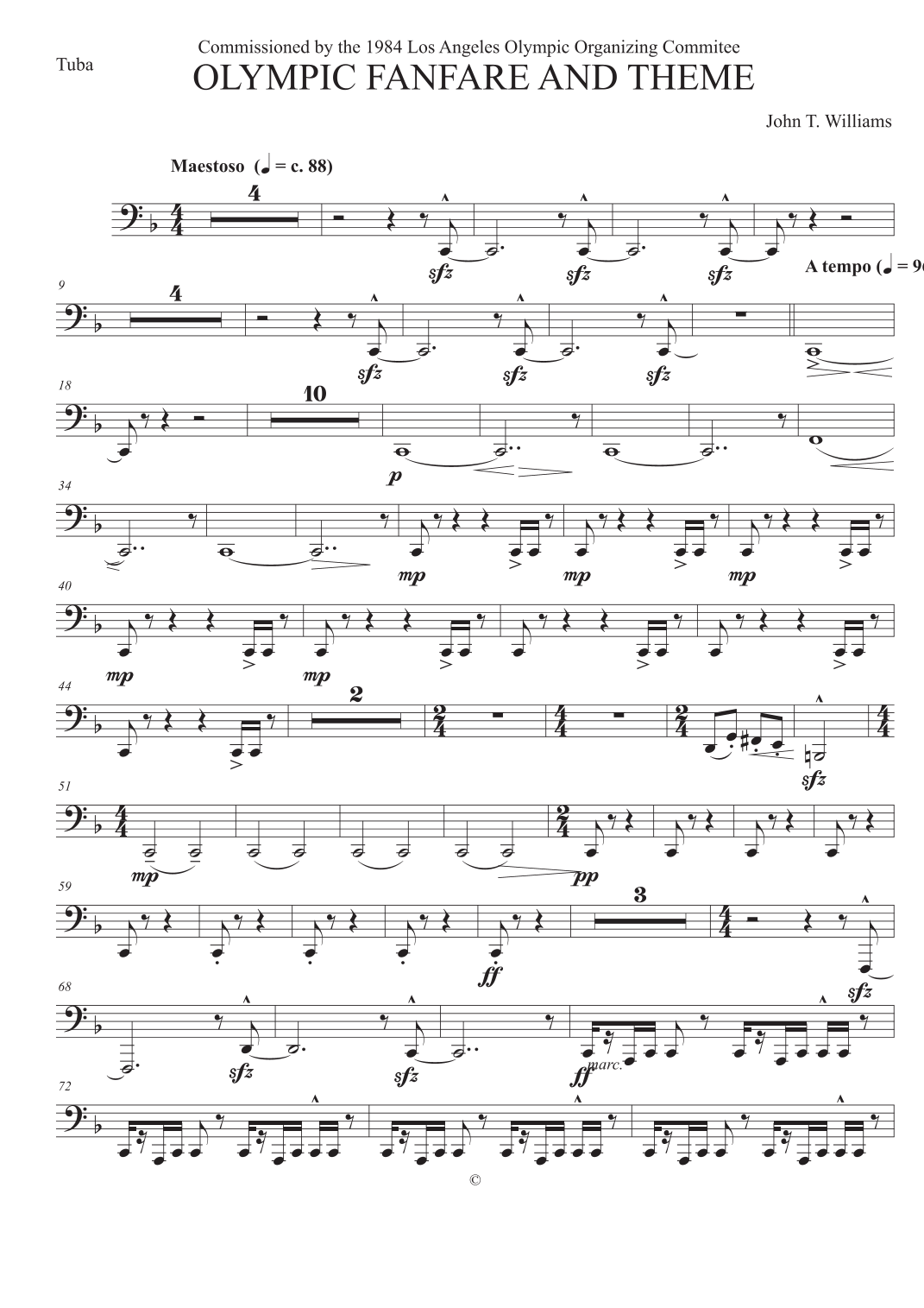 Olympic Fanfare and Theme - Tuba (arr. Arthur Pereira de Moura Fé) by ...