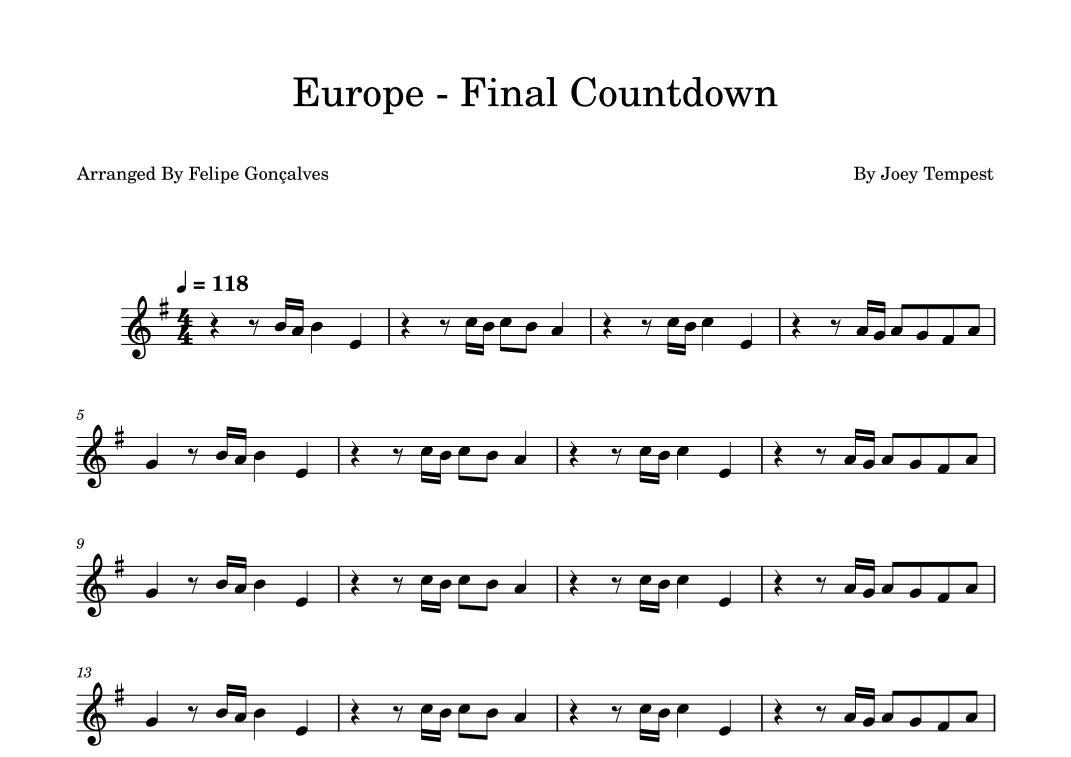 Final Countdown (arr. Felipe Gonçalves) by Europe Sheet Music for Organ ...