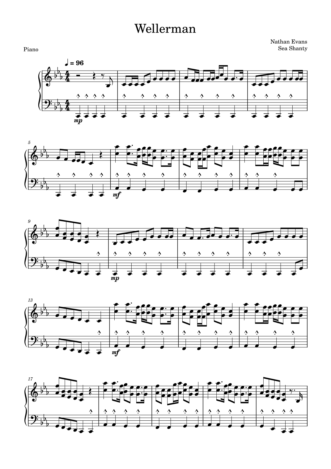 Wellerman Sheet Music | Sea Shanty | Easy Piano