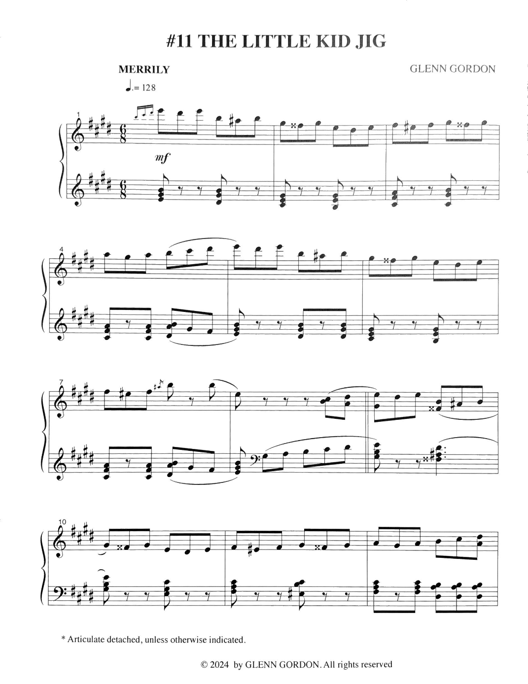 The Little Kid Jig- with Encores by Glenn Gordon Sheet Music for Piano ...
