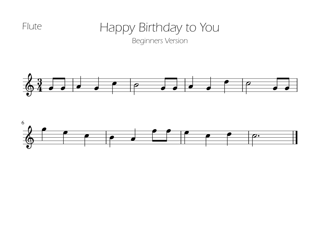 Happy Birthday to You - Flute Solo (arr. Ygor Nunes) by Public Domain ...