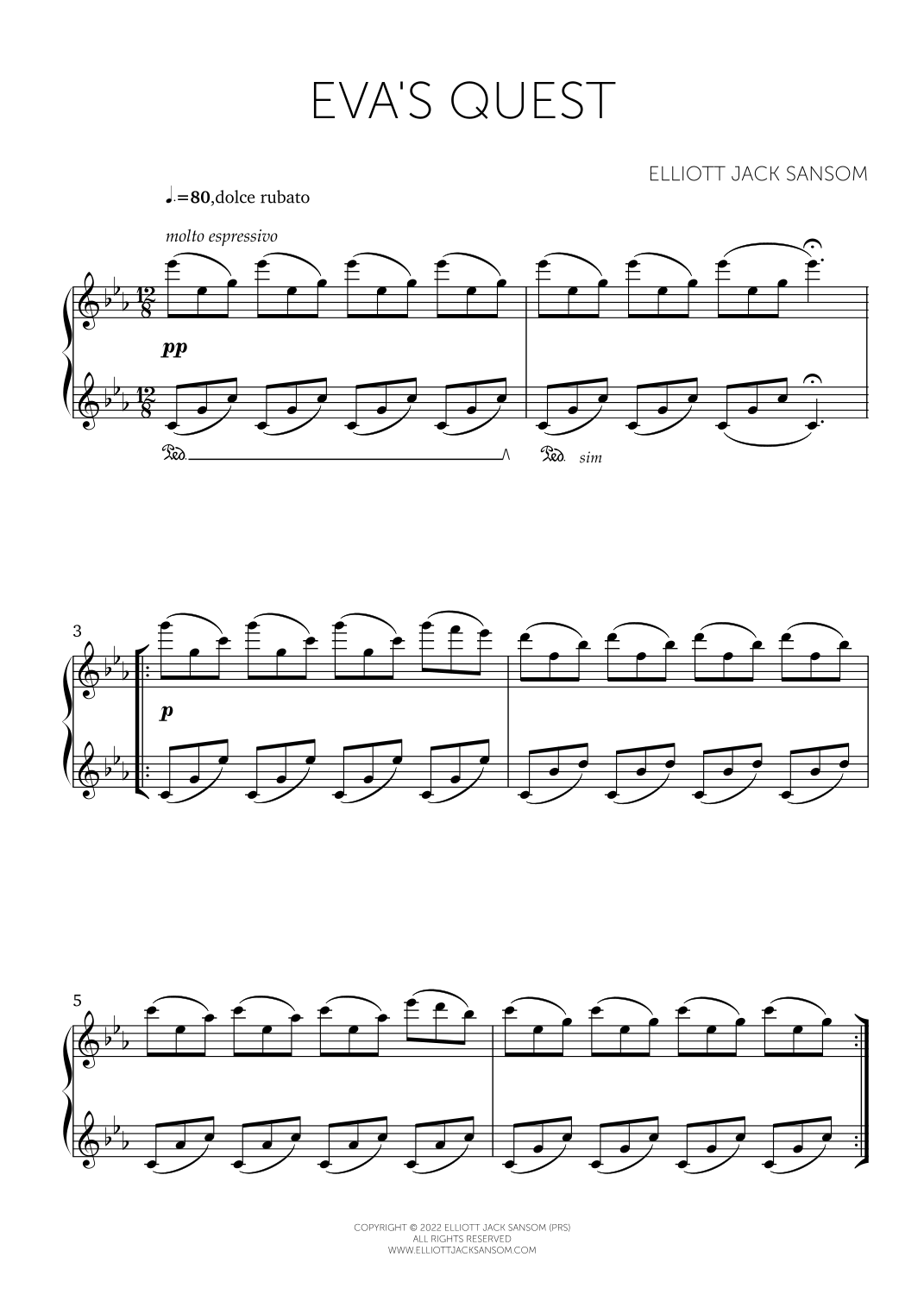 Eva's Quest by Elliott Jack Sansom Sheet Music for Piano Solo at Sheet ...