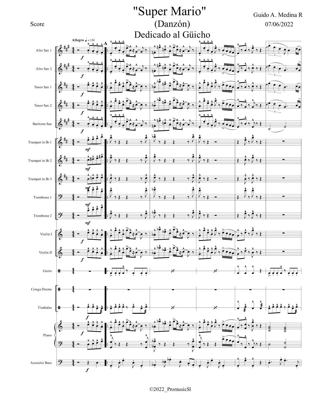 Family Computer (Supermario Mix) (arr. Guido Alfonso Medina Rivera) by ...