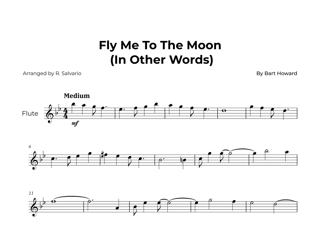 Fly Me To The Moon (In Other Words) (arr. R. Salvario) par Tony Bennett ...