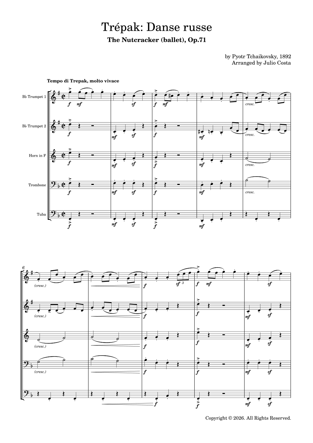 Tchaikovsky - Russian Dance (Trépak) from The Nutcracker by Pyotr ...