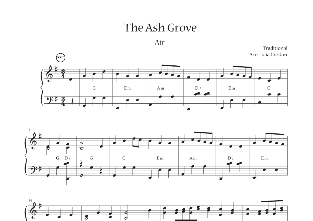 The Ash Grove (arr. Julia Gordon) par Traditional Partitions pour ...