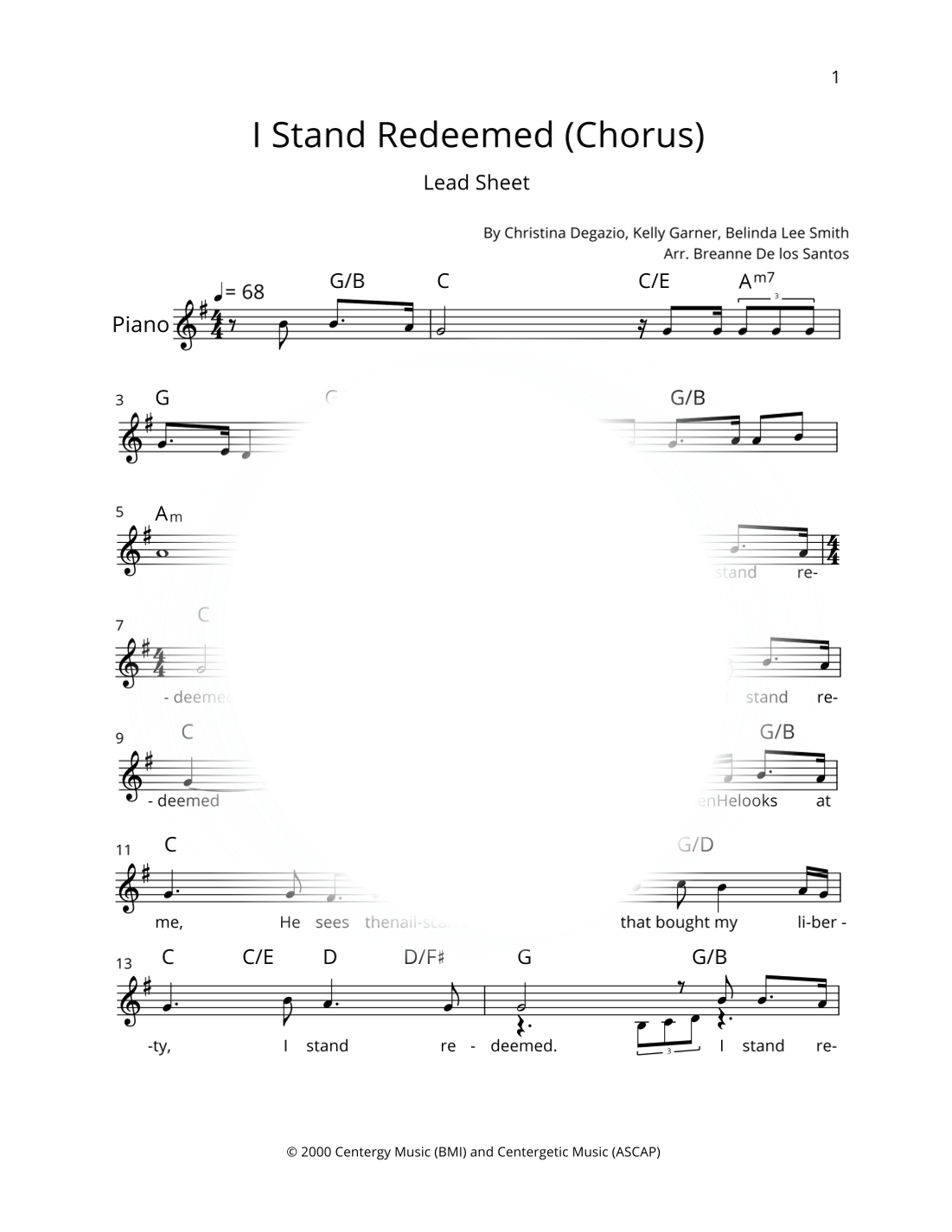 I Stand Redeemed (arr. Breanne De los Santos) by Christina DeGazio ...
