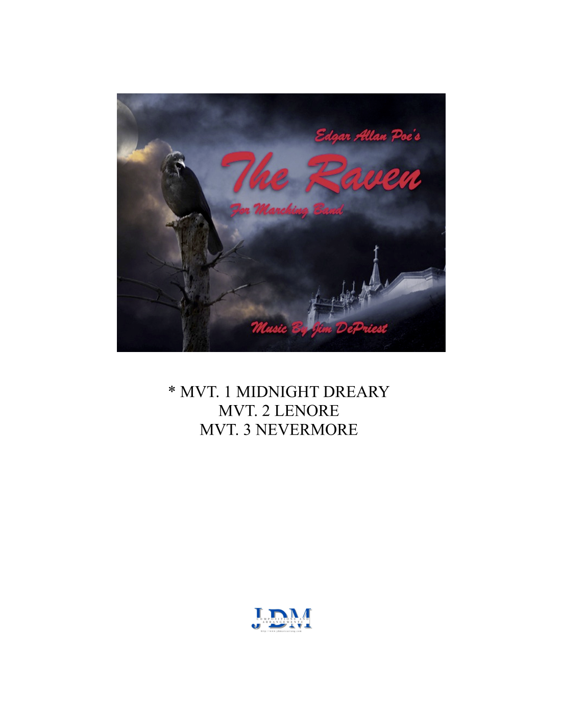 THE RAVEN MVT 1 - Midnight Dreary by Jim DePriest Sheet Music for ...