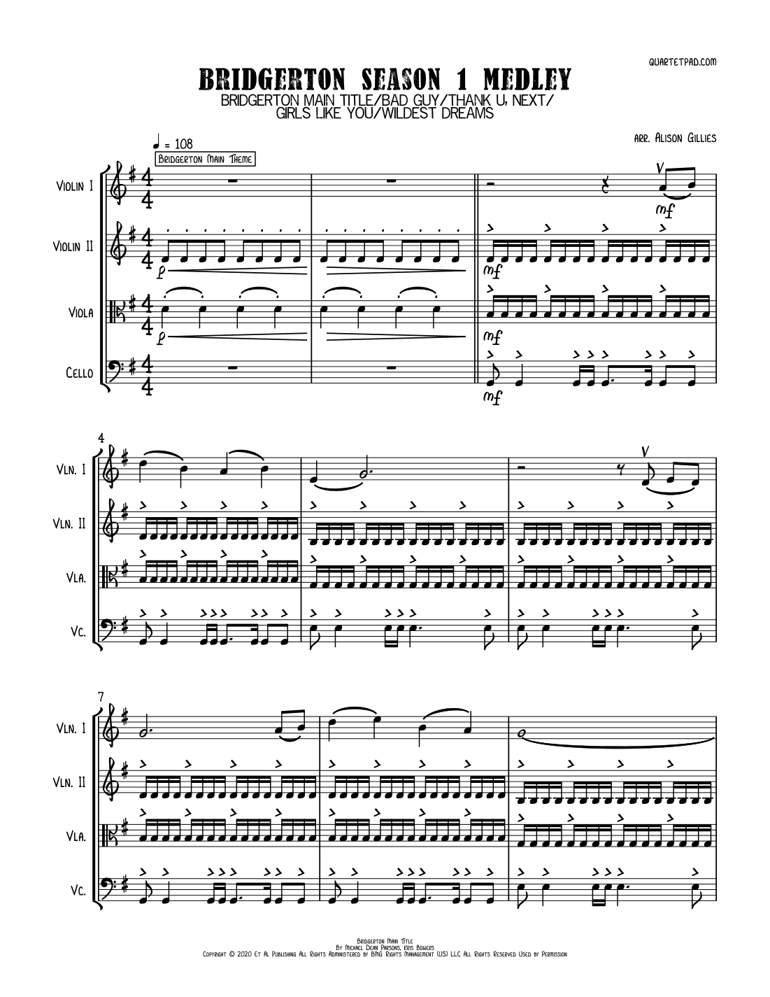 Medley: Bridgerton Main Title with Bad Guy, Thank U, Next, Girls Like ...