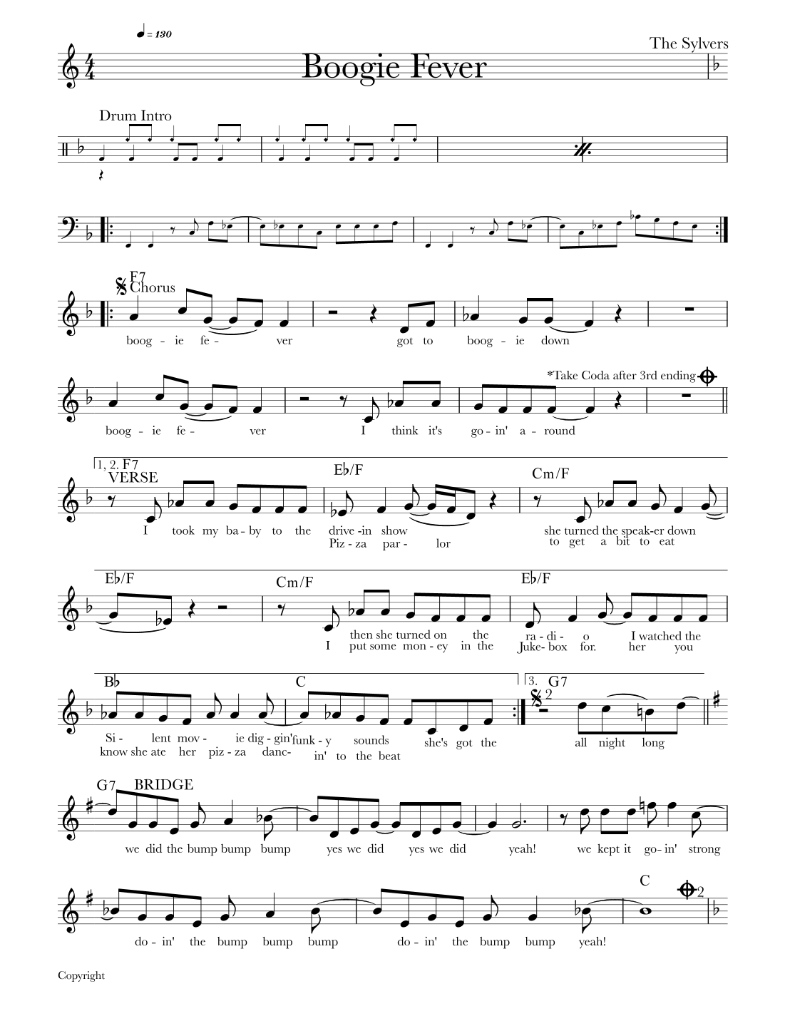 Boogie Fever (arr. Russell Walters) by The Sylvers Sheet Music for Lead ...