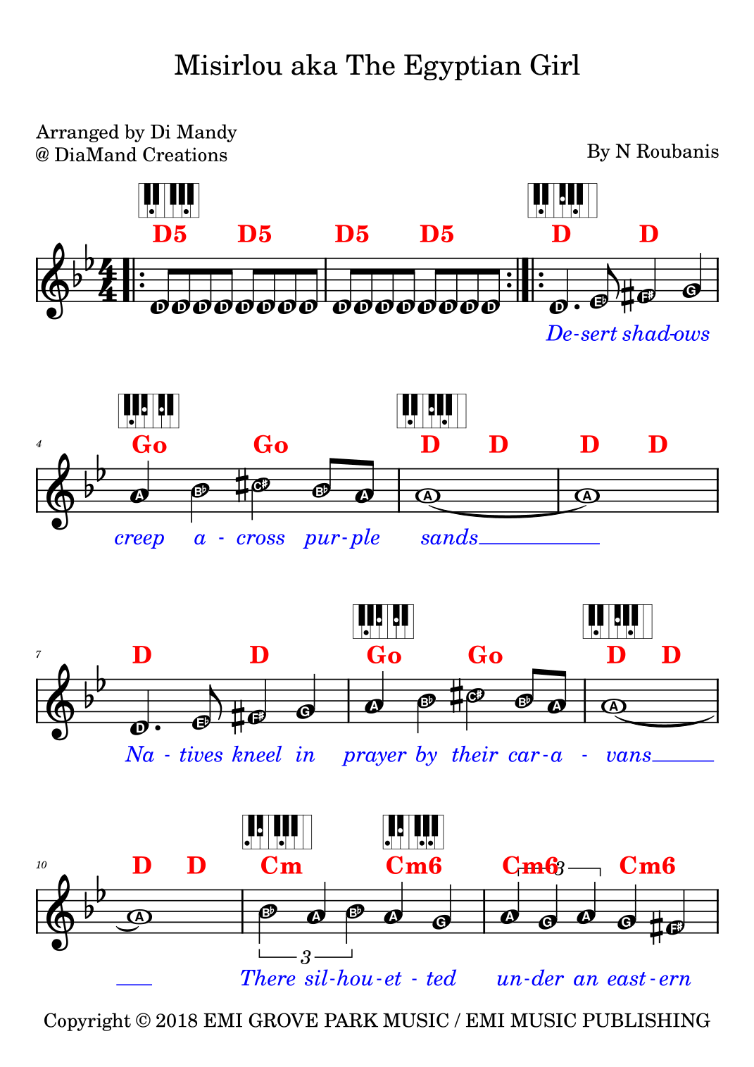 Misirlou (Instr & Original Greek Lyr Version) (arr. Dianne Mandy) by N Roubanis Sheet Music for ...