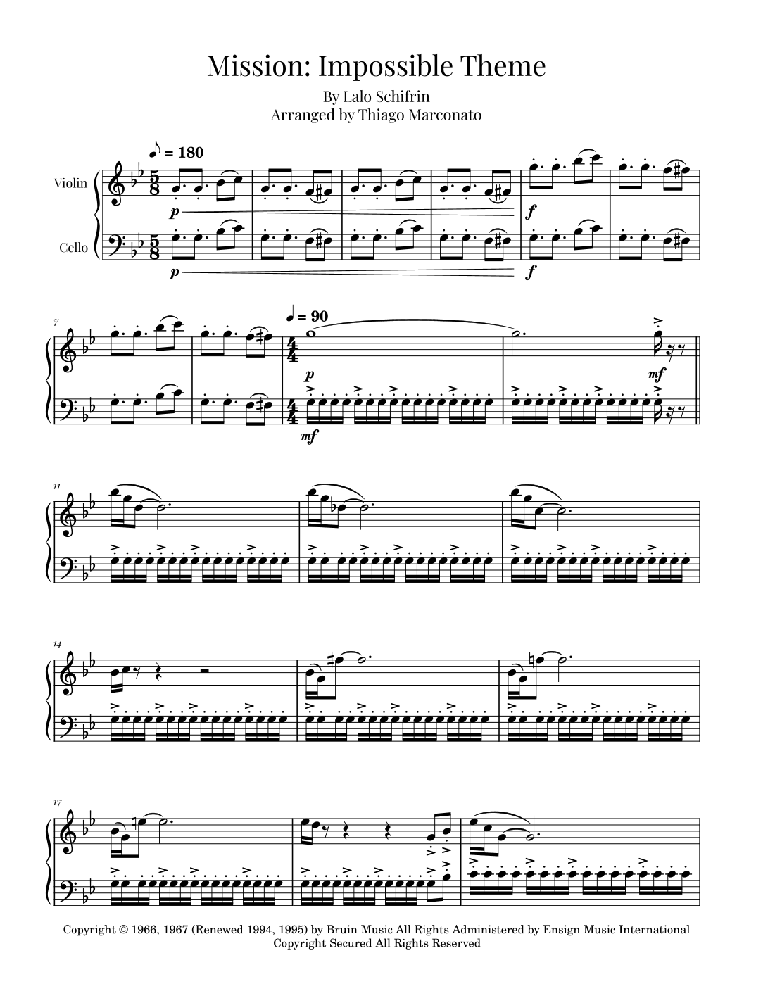 Mission: Impossible Theme (arr. Thiago Marconato) by Adam Clayton And ...