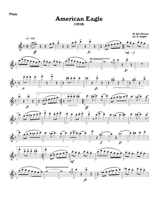 American Eagle March for Concert Band (arr. Emmett Anglin) by W. Earl ...