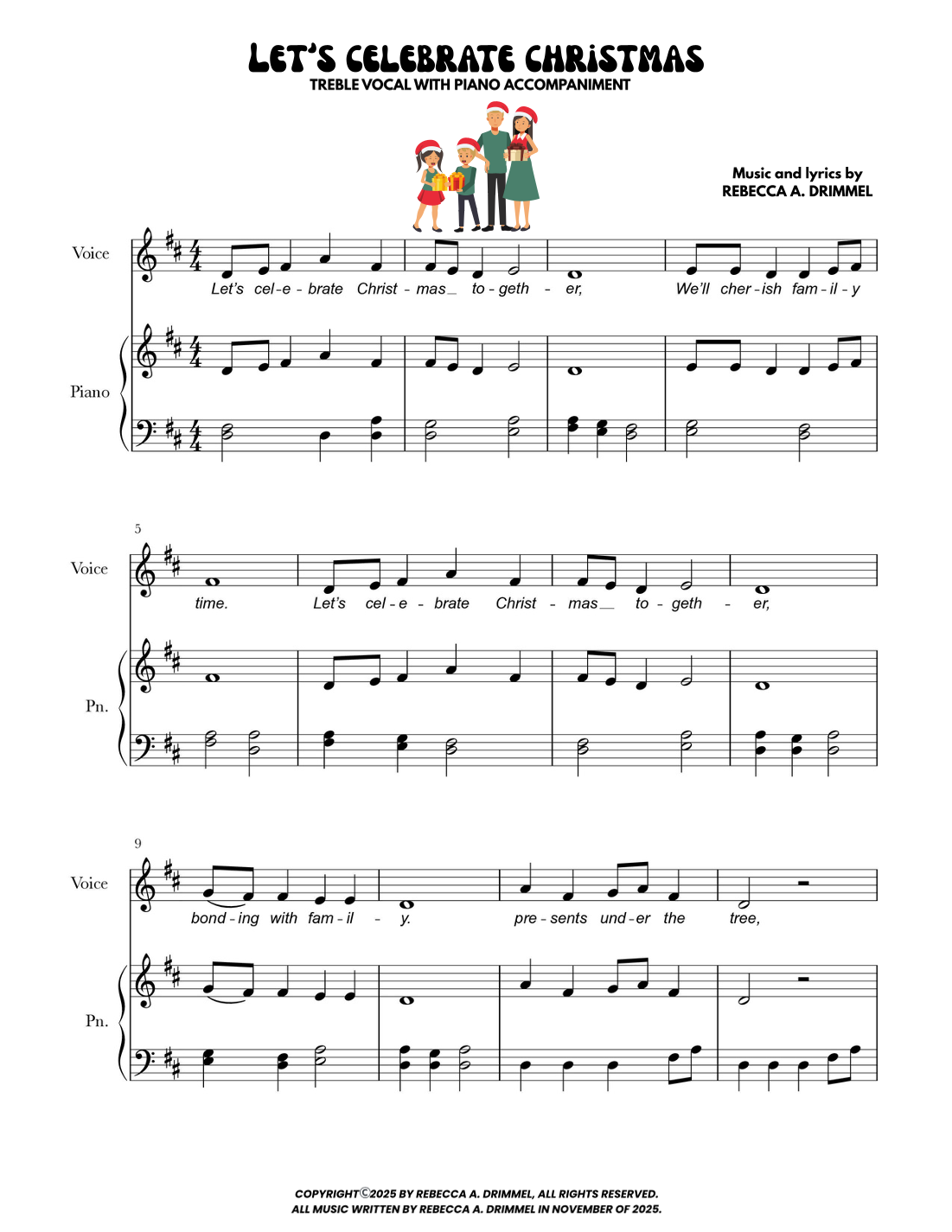 Let’s Celebrate Christmas by Rebecca A. Drimmel Sheet Music for Piano ...