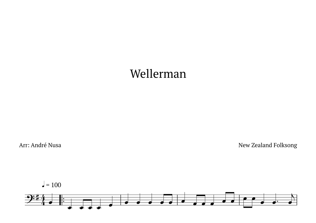 Wellerman (arr. André Nusa) by New Zealand Folksong Sheet Music for ...