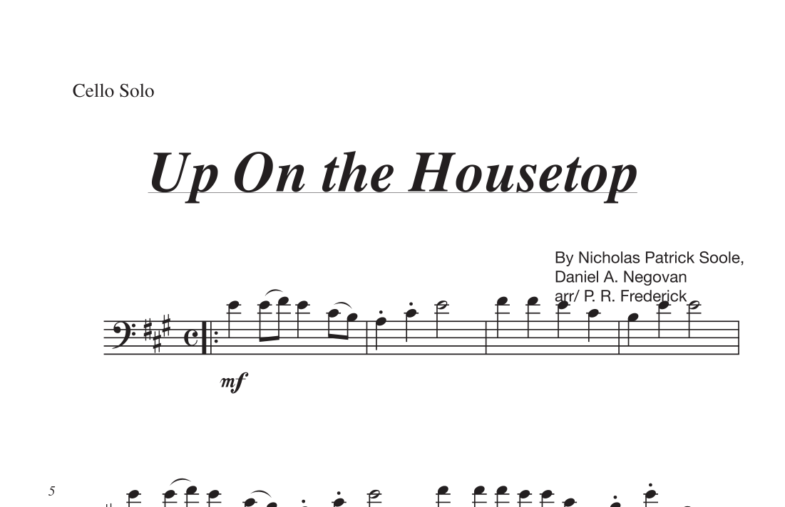 Up On the Housetop (arr. P. R. Frederick) by By Nicholas Patrick Soole ...
