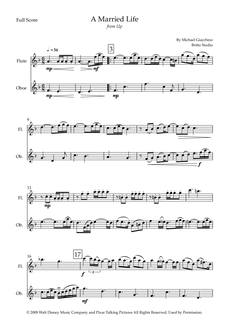 Married Life Noten | Michael Giacchino | Instrumentales Duett