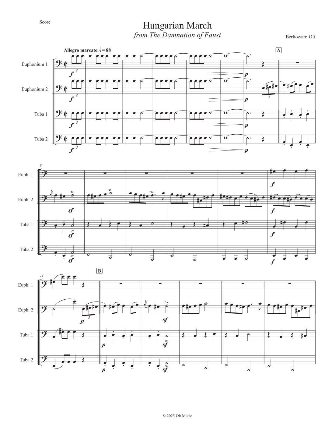 Hungarian March from Damnation of Faust (arr. Tim Olt by Hector Berlioz ...