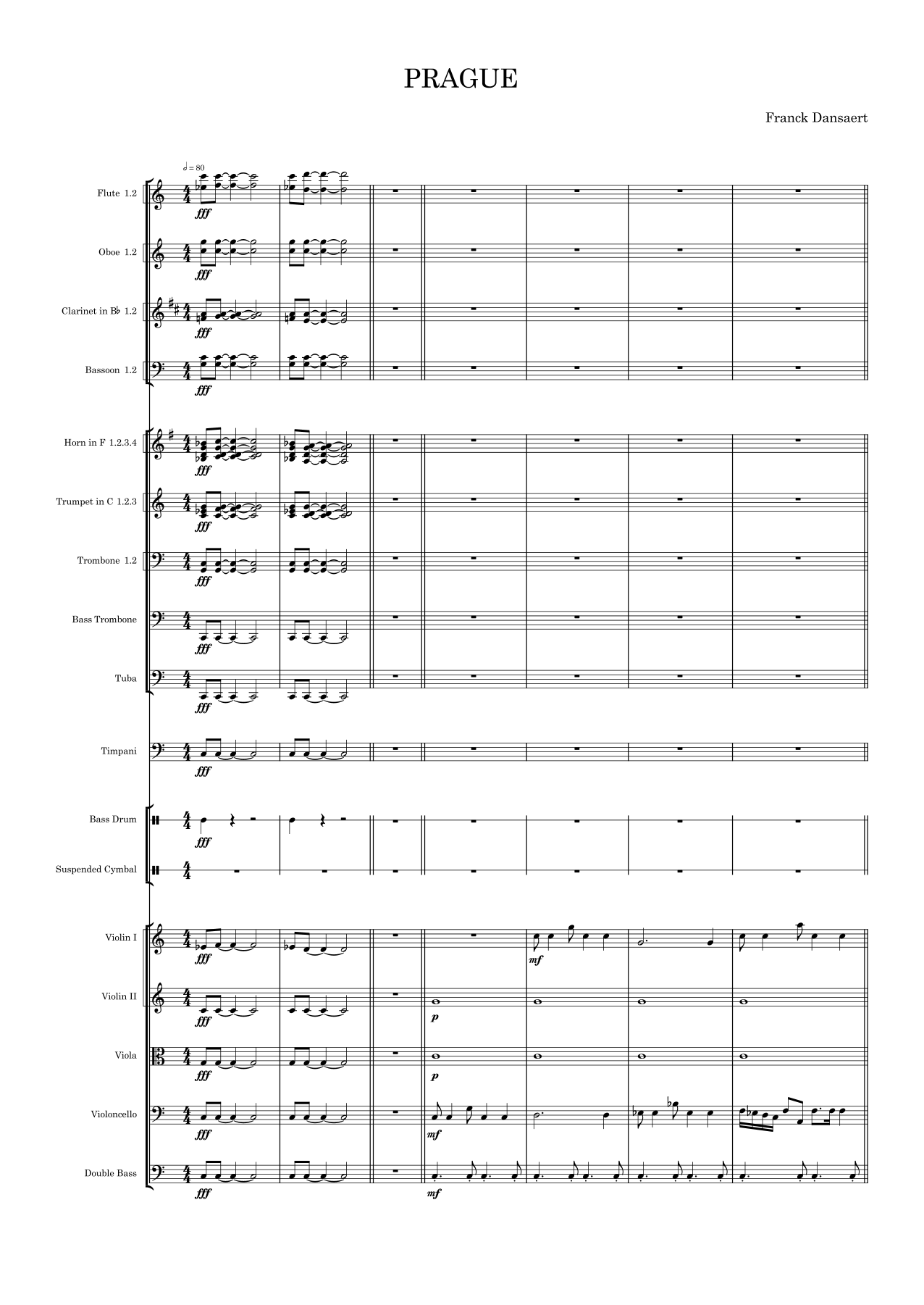Prague - Score Only by Franck Dansaert Sheet Music for Full Orchestra ...