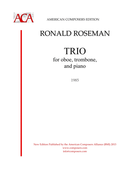 [Roseman] Trio (1985) by Ronald Roseman Sheet Music for Instrumental ...